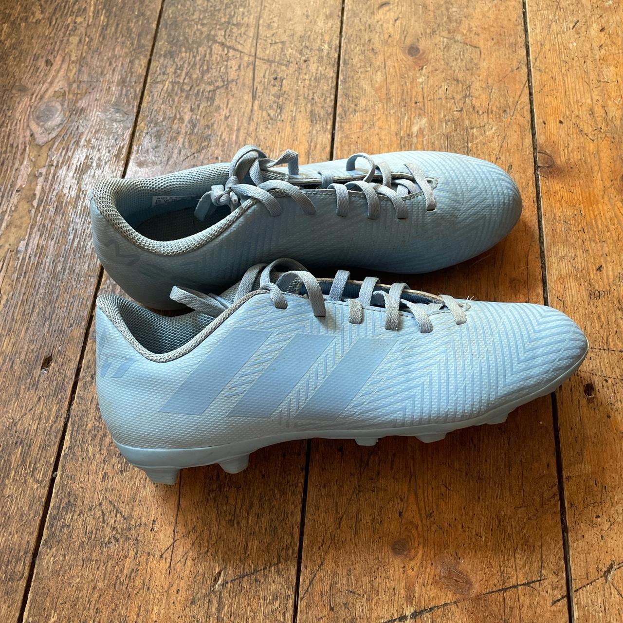 Adidas messi light blue football boots Size 5 Good... - Depop
