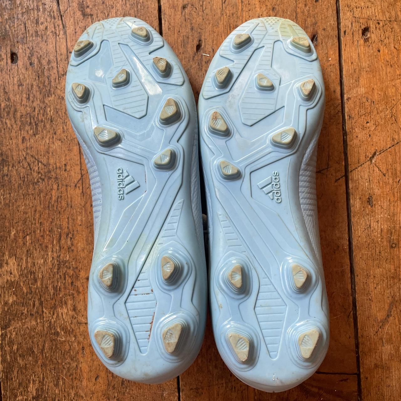 Adidas messi light blue football boots Size 5 Good... - Depop