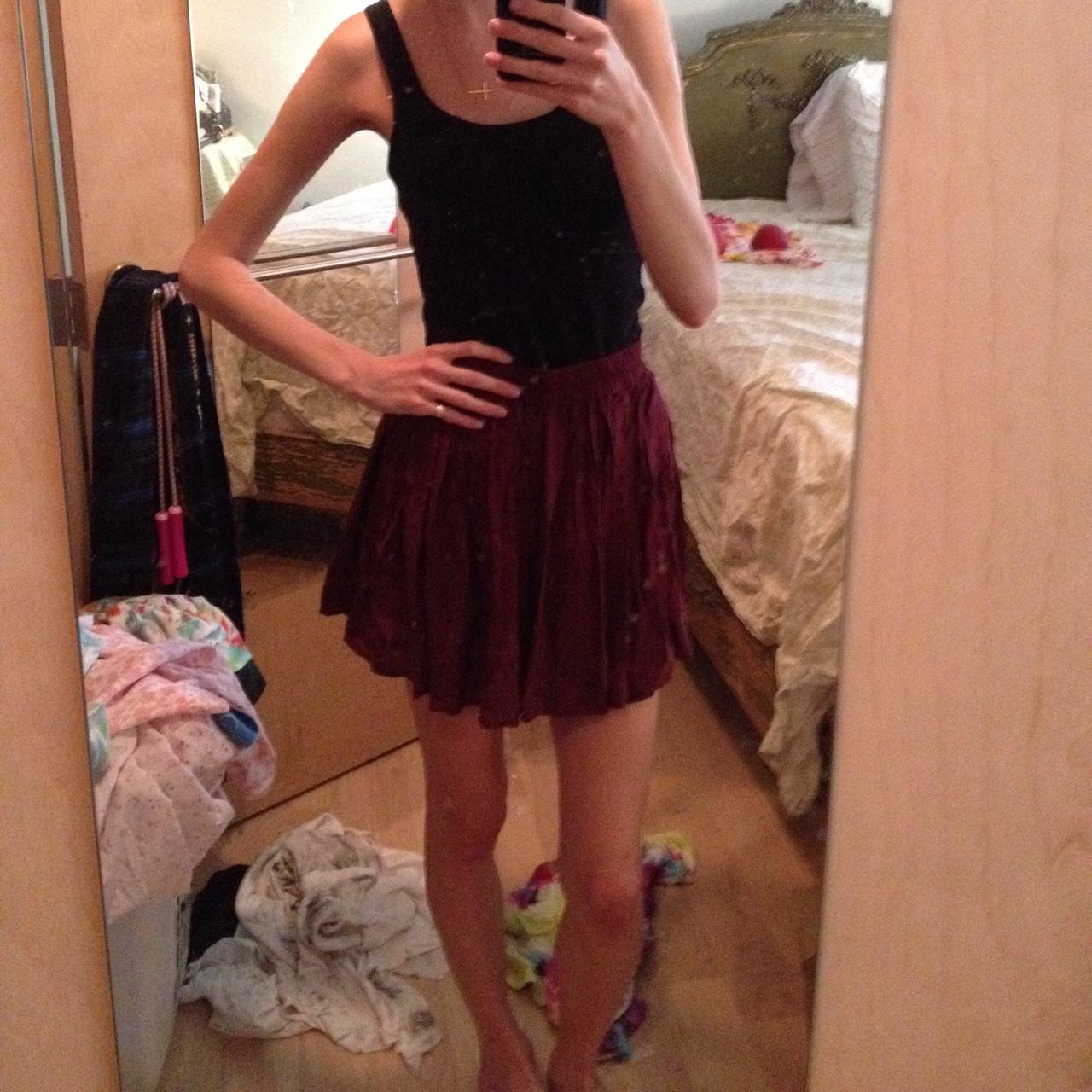 Brandy Melville Ox blood red skirt, never worn,... - Depop