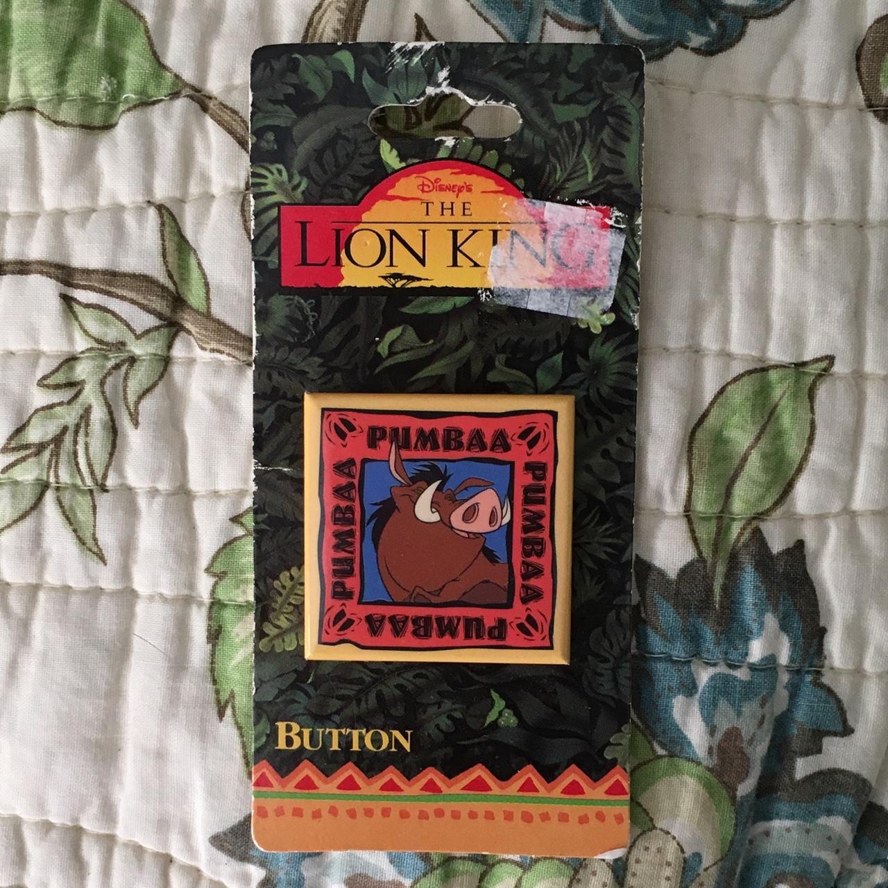 Vintage 90s The Lion King button. Pumbaa button - Depop