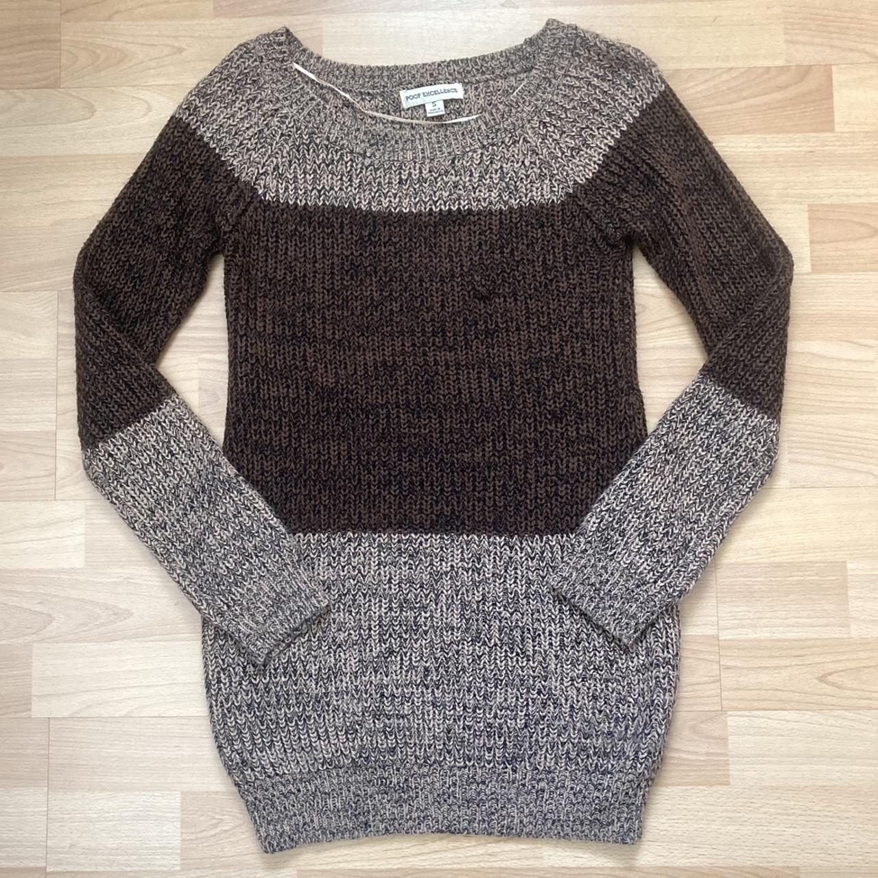 Brown Knitted Sweater ☆ normal signs of wear size... - Depop