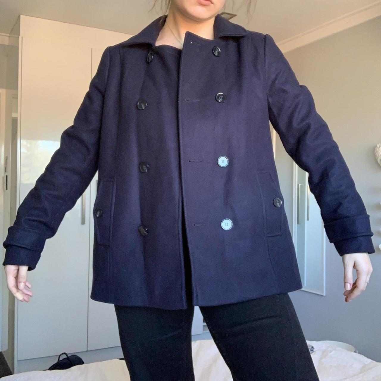Very flattering navy pea coat from Dotti, only... - Depop
