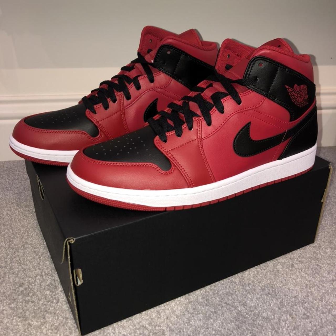 Jordan 1 mid reverse bred. Shipping available. Brand... - Depop