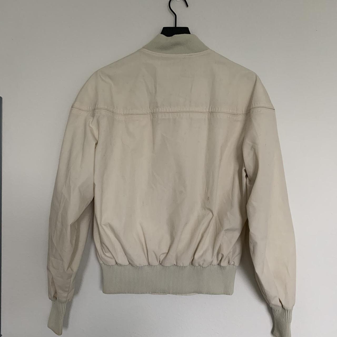 vintage cream lightweight bomber jacket.... - Depop