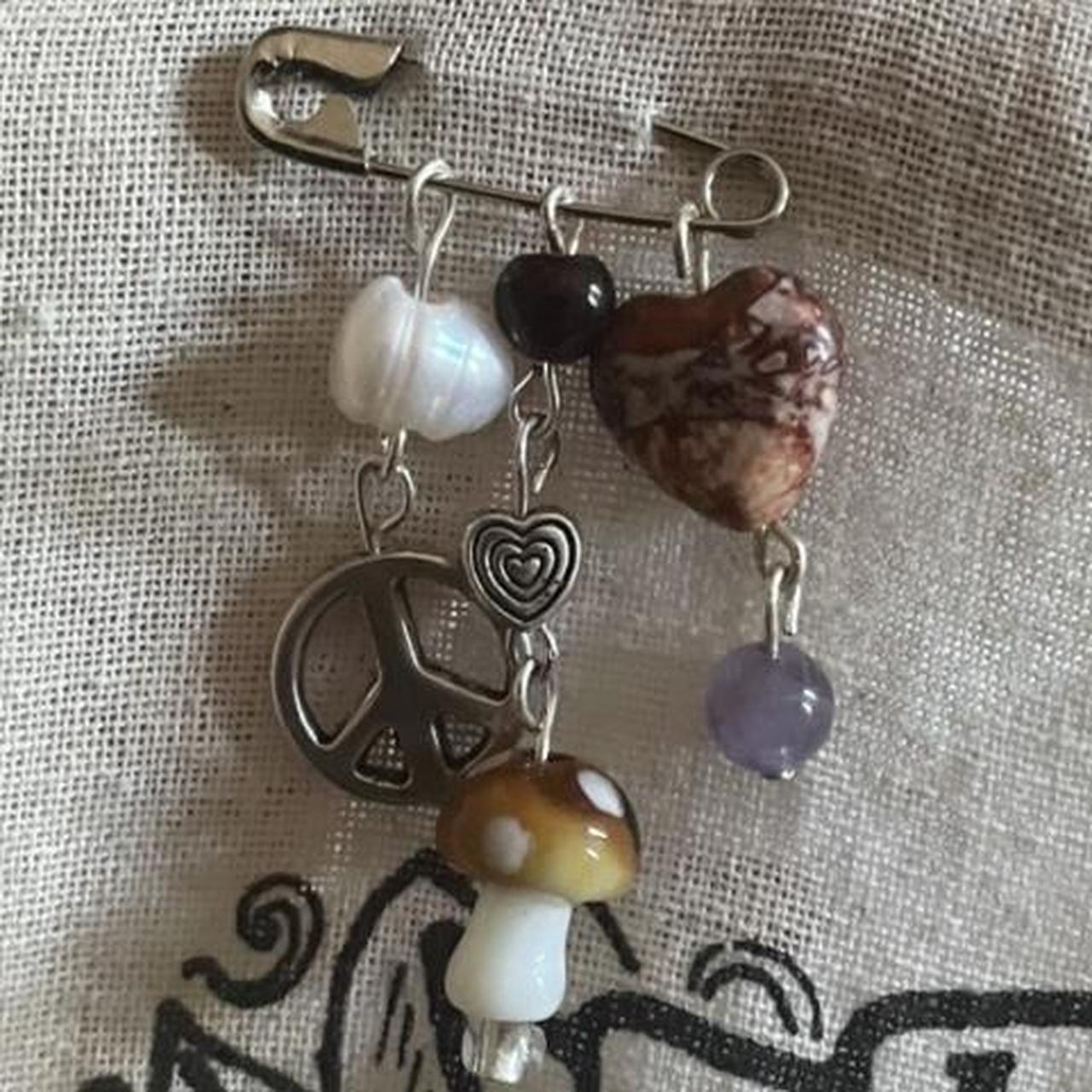 custom bag pin w charms! send me info about what... - Depop