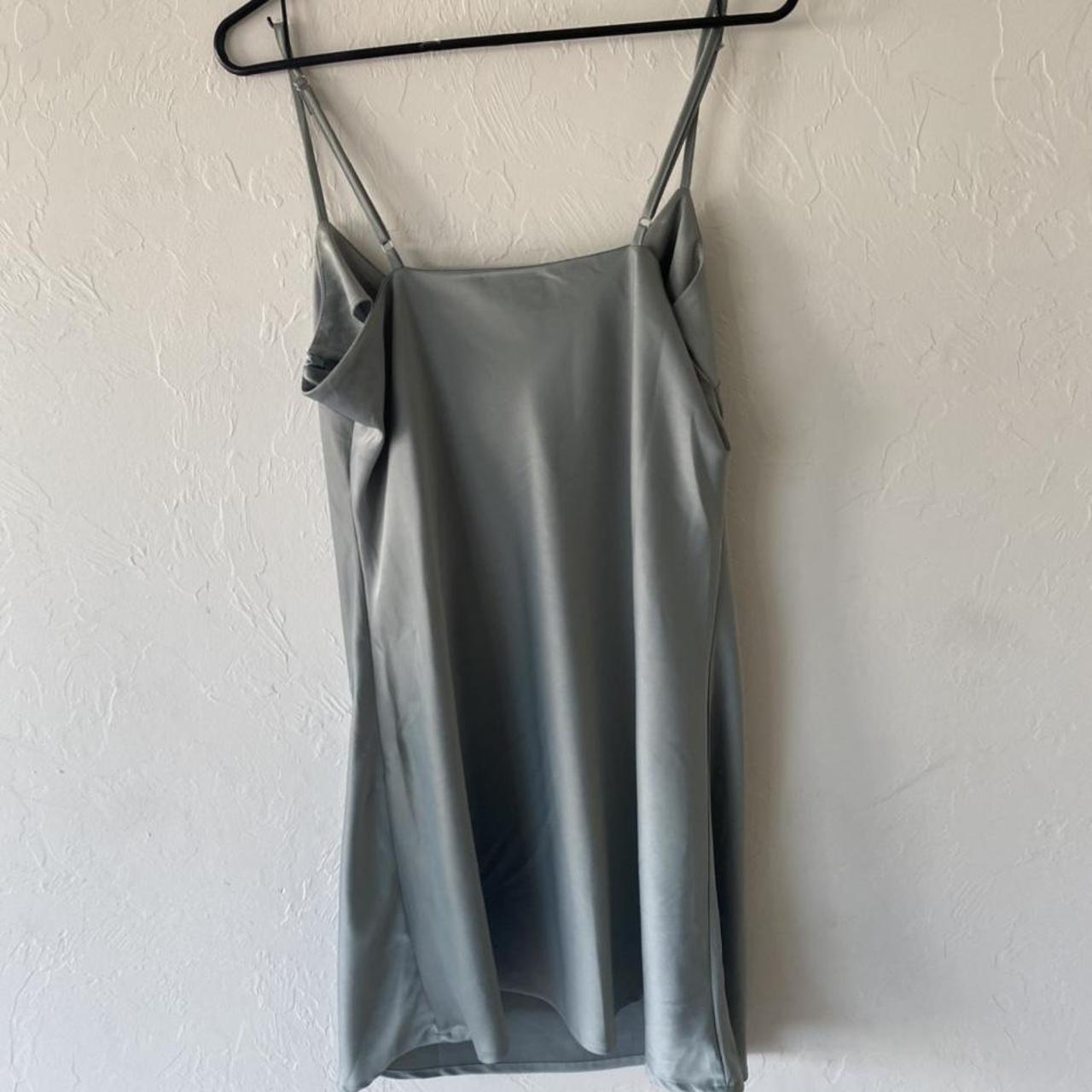 Nasty Gal Sage Green Spaghetti Strap V Neck Cocktail Depop