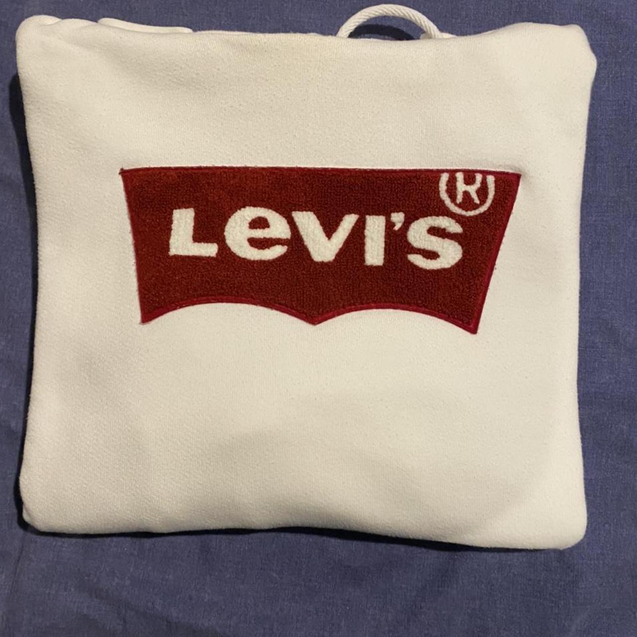 Levi’s Borg Batwing Logo Hoodie - White Men’s... - Depop