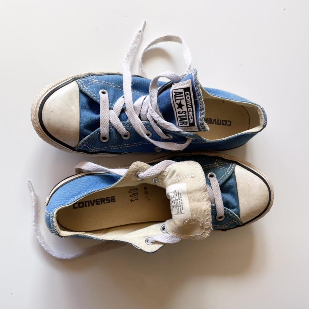 Blue canvas Converse All Star shoes Lightly worn -... | Depop