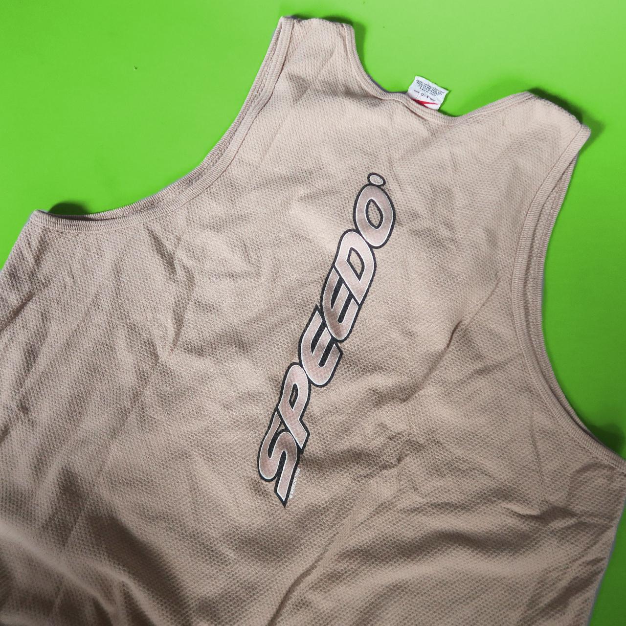 Speedo beige tank 1998 made in USA L 22 / 27.5... - Depop