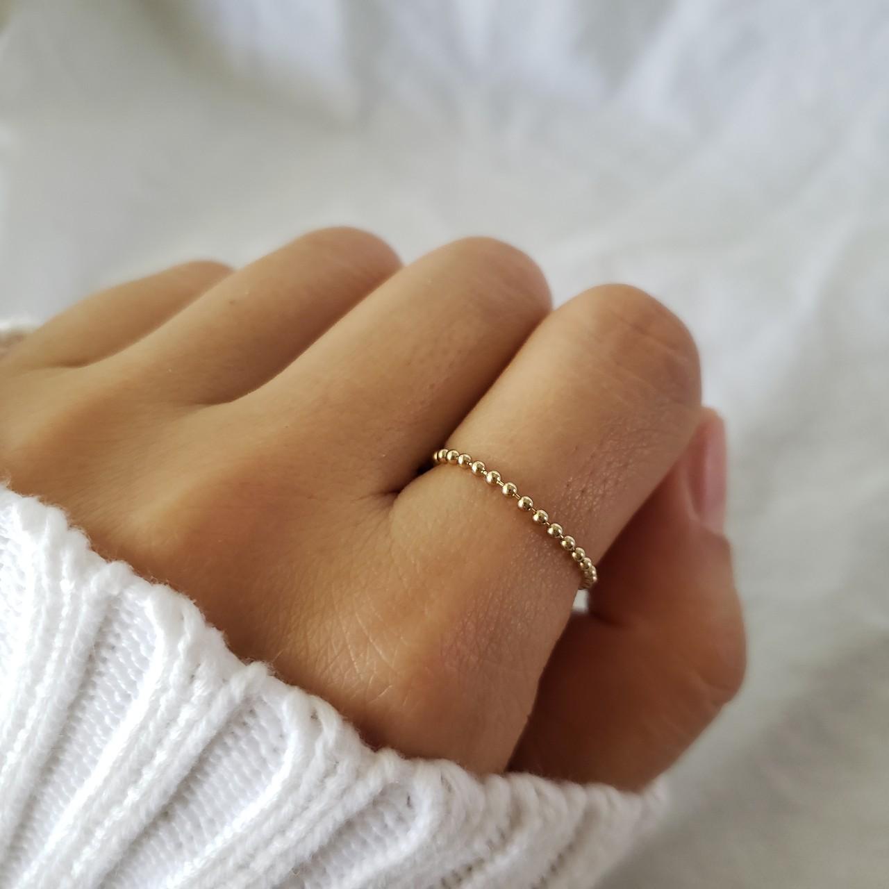 14K gold filled chain ring. Simple, delicate and... - Depop