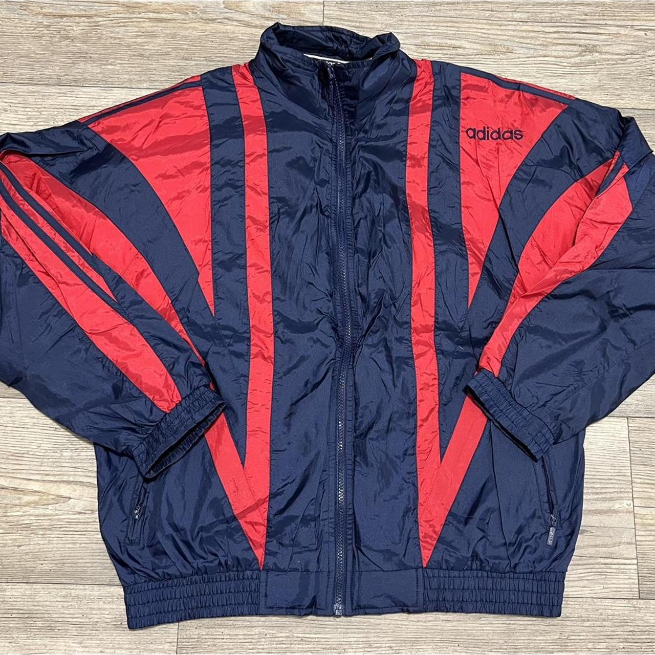 Vintage Adidas Red Track Suit Top Shell Track Jacket... - Depop