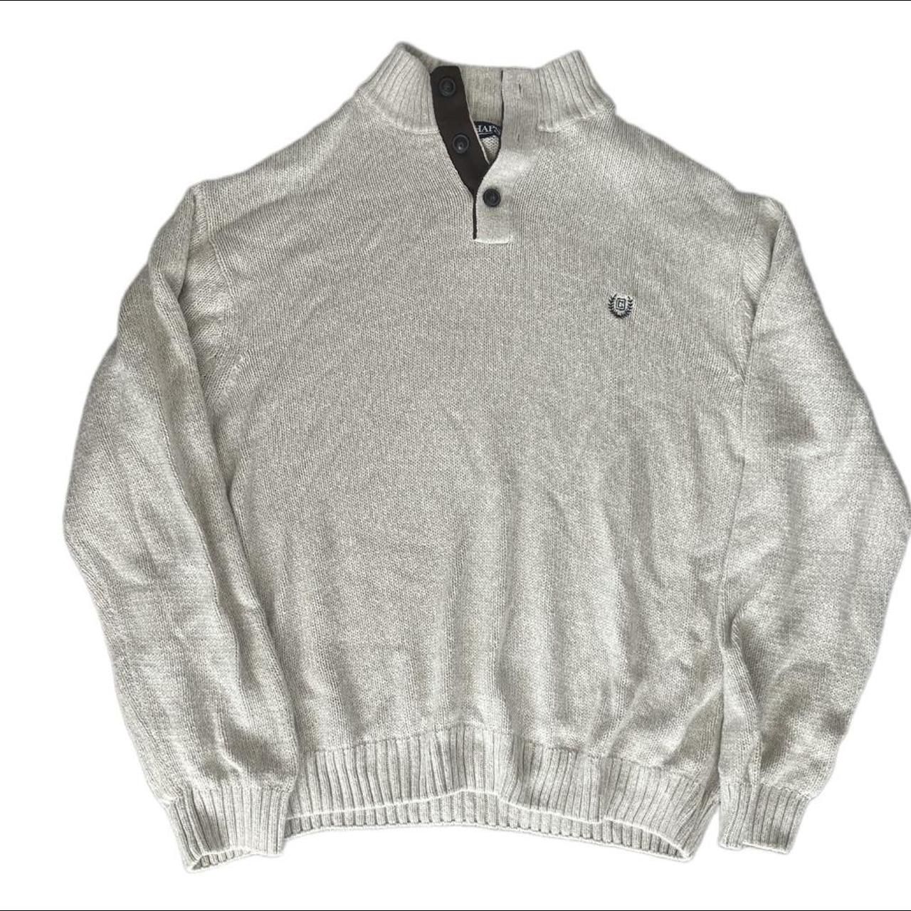 Chaps Knitted Sweater •cream •button/ collared... - Depop