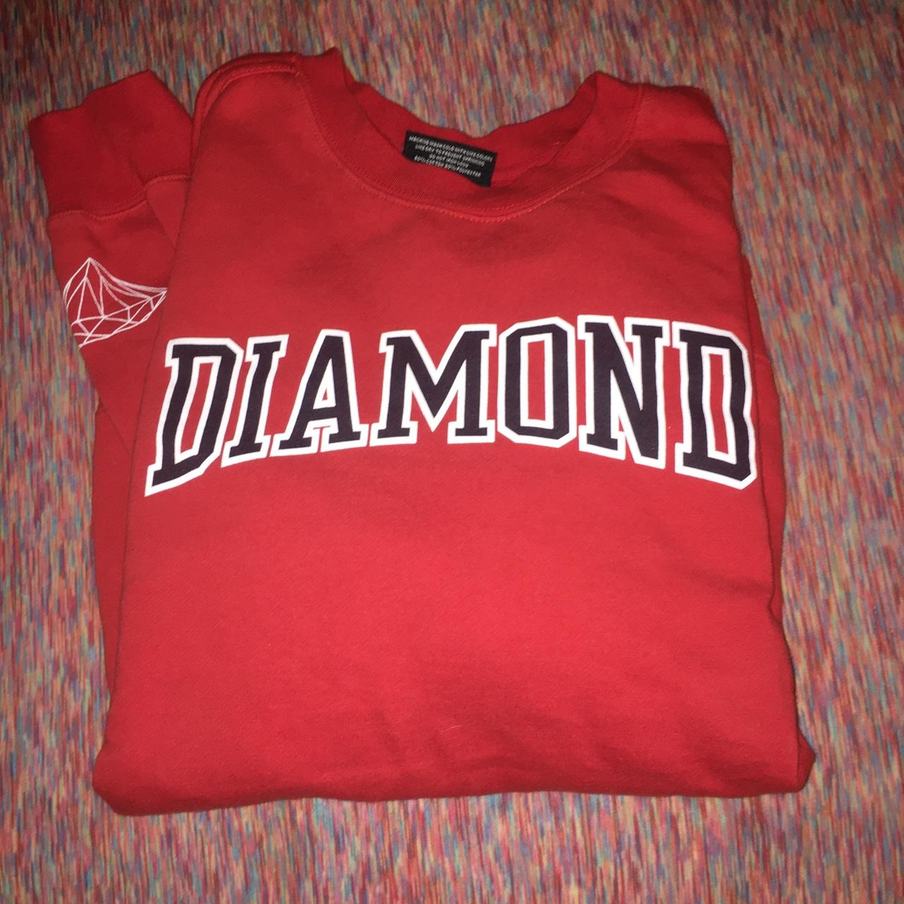 Diamond Supply Co. Men's Red Sweatshirt | Depop