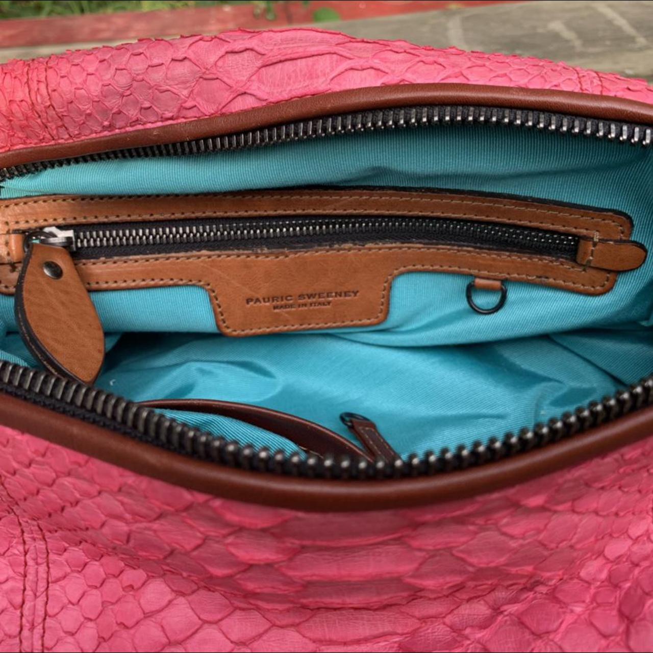 Pauric Sweeney Python Skin Bag with tan leather... - Depop