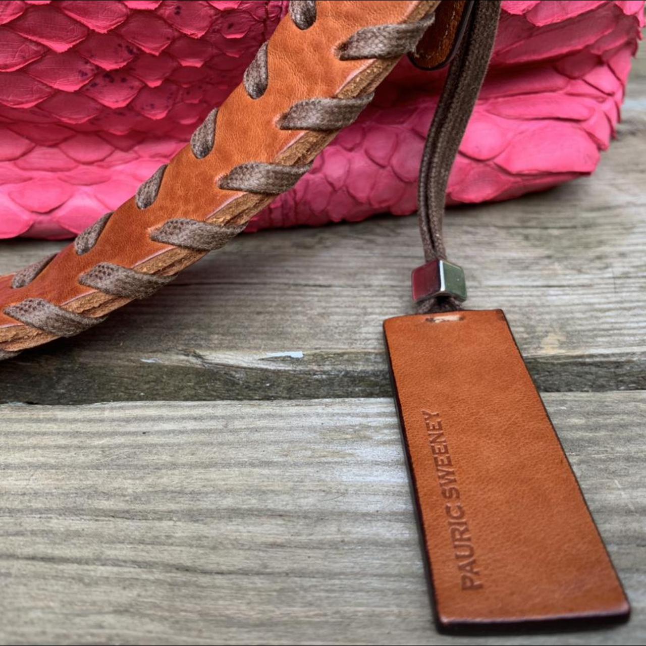 Pauric Sweeney Python Skin Bag with tan leather... - Depop