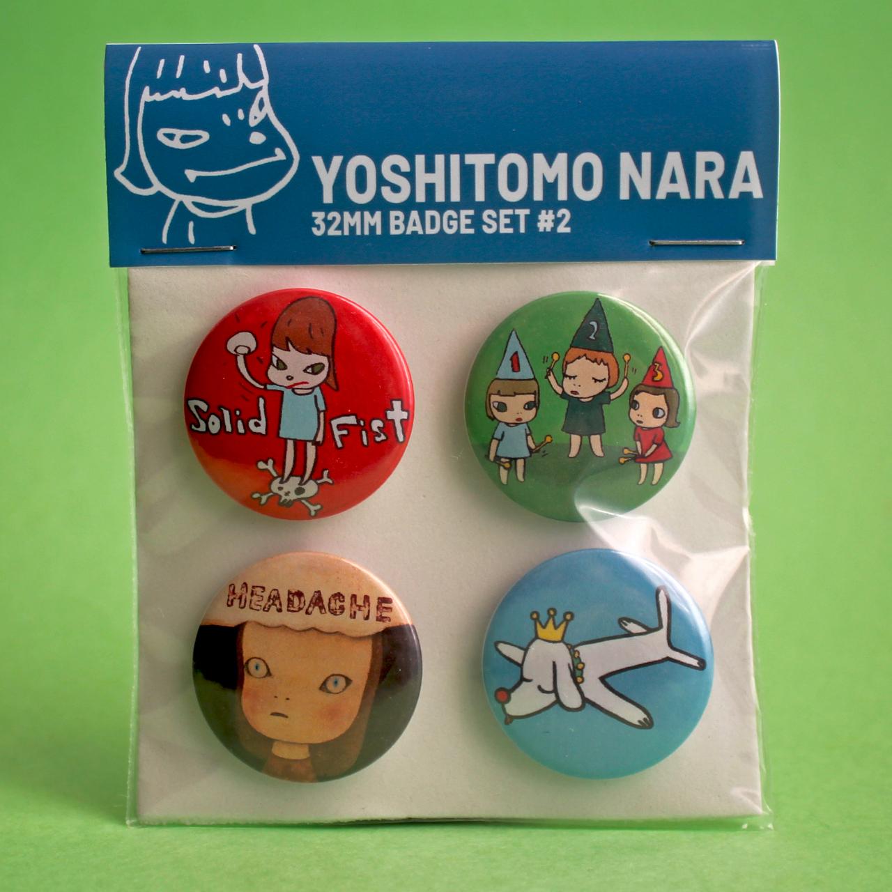 Yoshitomo Nara badges No.2 , 32mm badge set of 4... - Depop