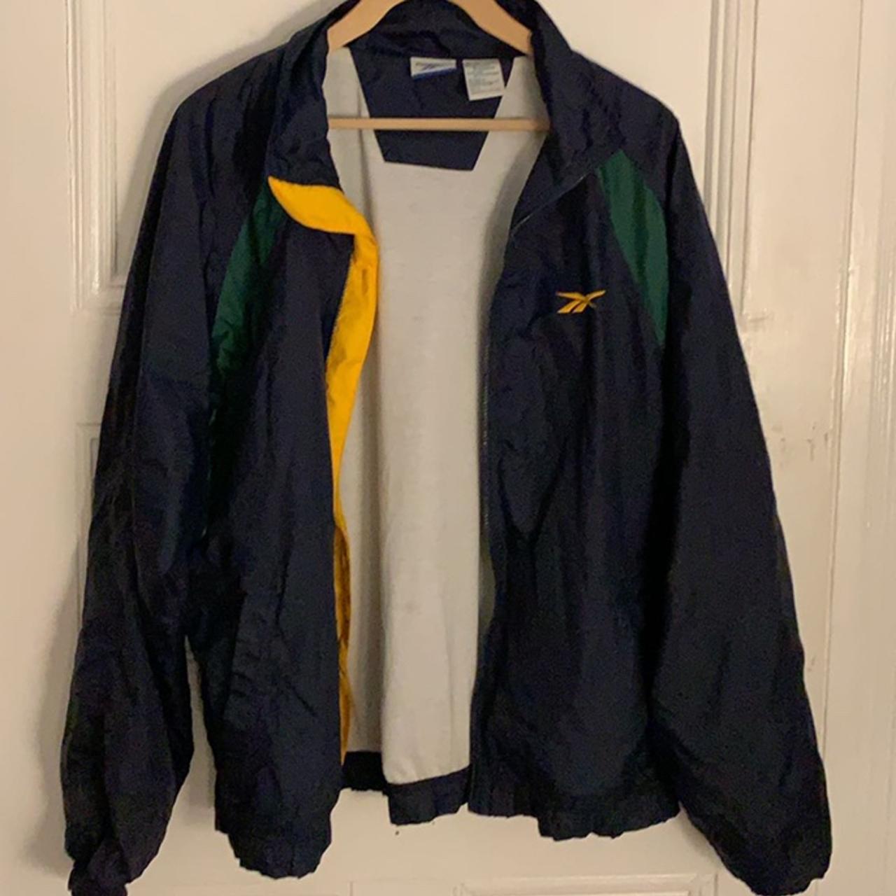 oversized reebok shell suit/ windbreaker jacket size... - Depop