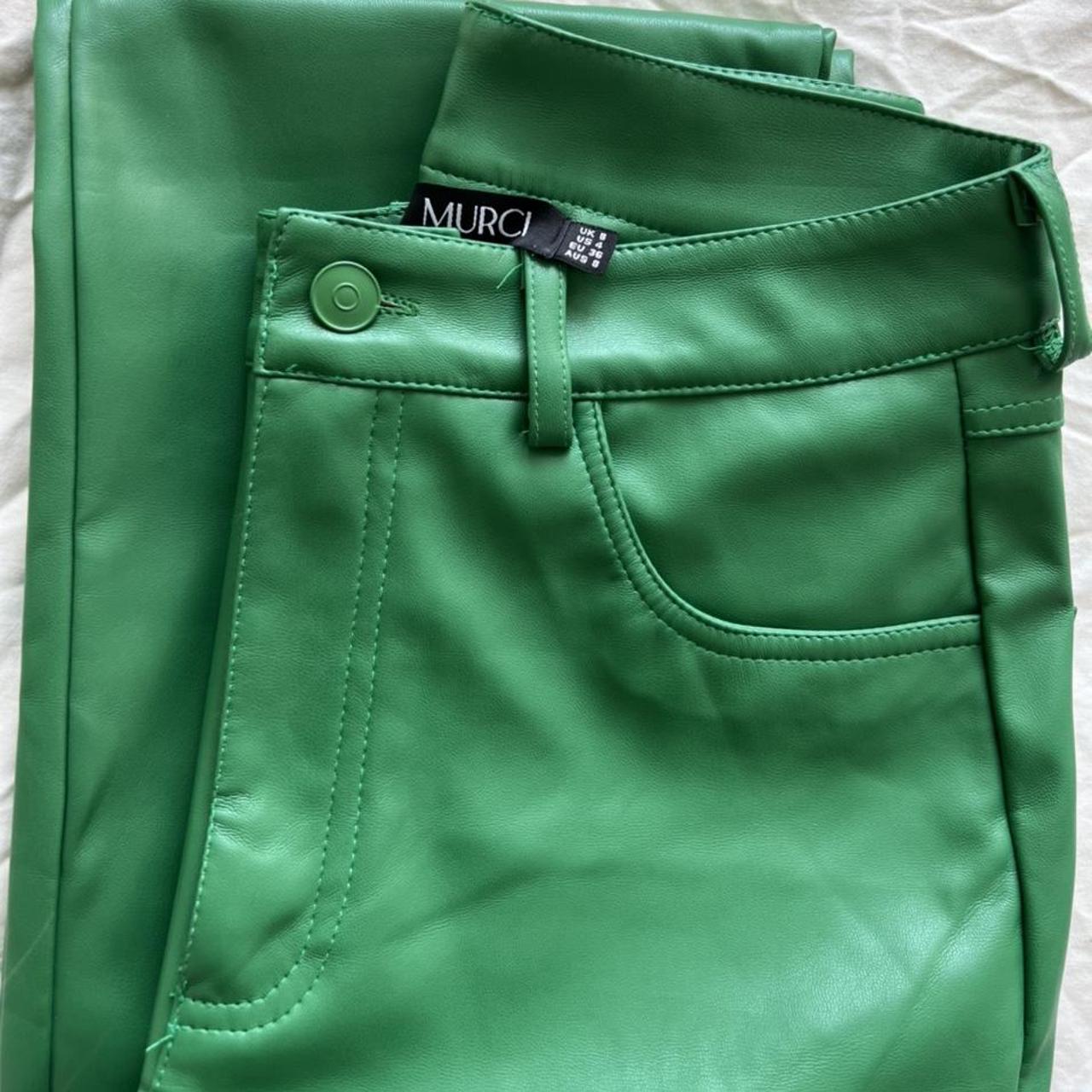 murci UK faux leather green pants, worn once. US 4/... - Depop