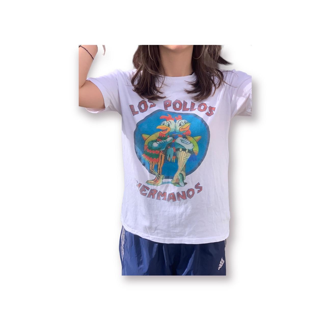 los pollos hermanos t shirt in white uk medium... - Depop