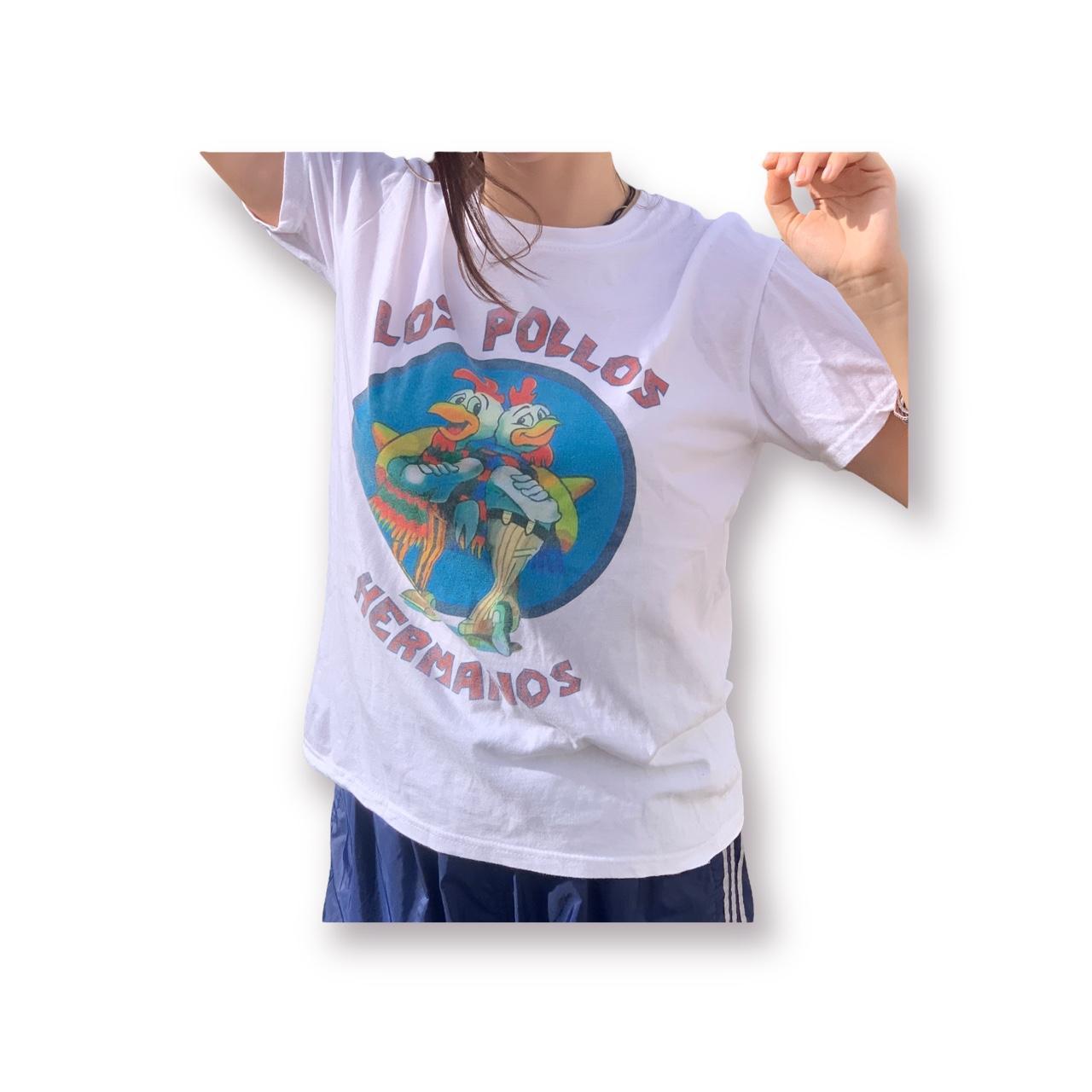 los pollos hermanos t shirt in white uk medium... - Depop