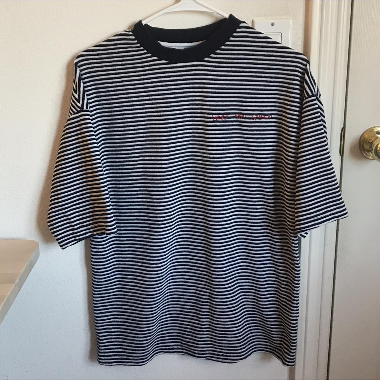 🖤 ASOS STRIPED TEE 🖤 🥀 super grunge oversized black... - Depop