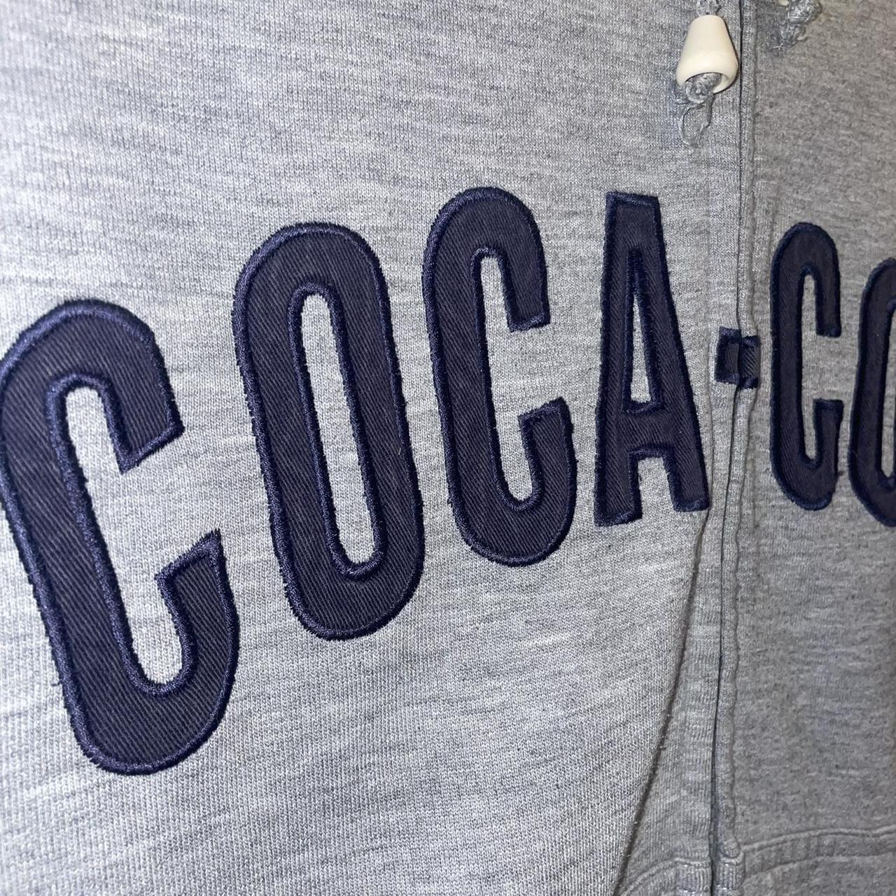 Coca-Cola Men's Navy and Grey Hoodie | Depop