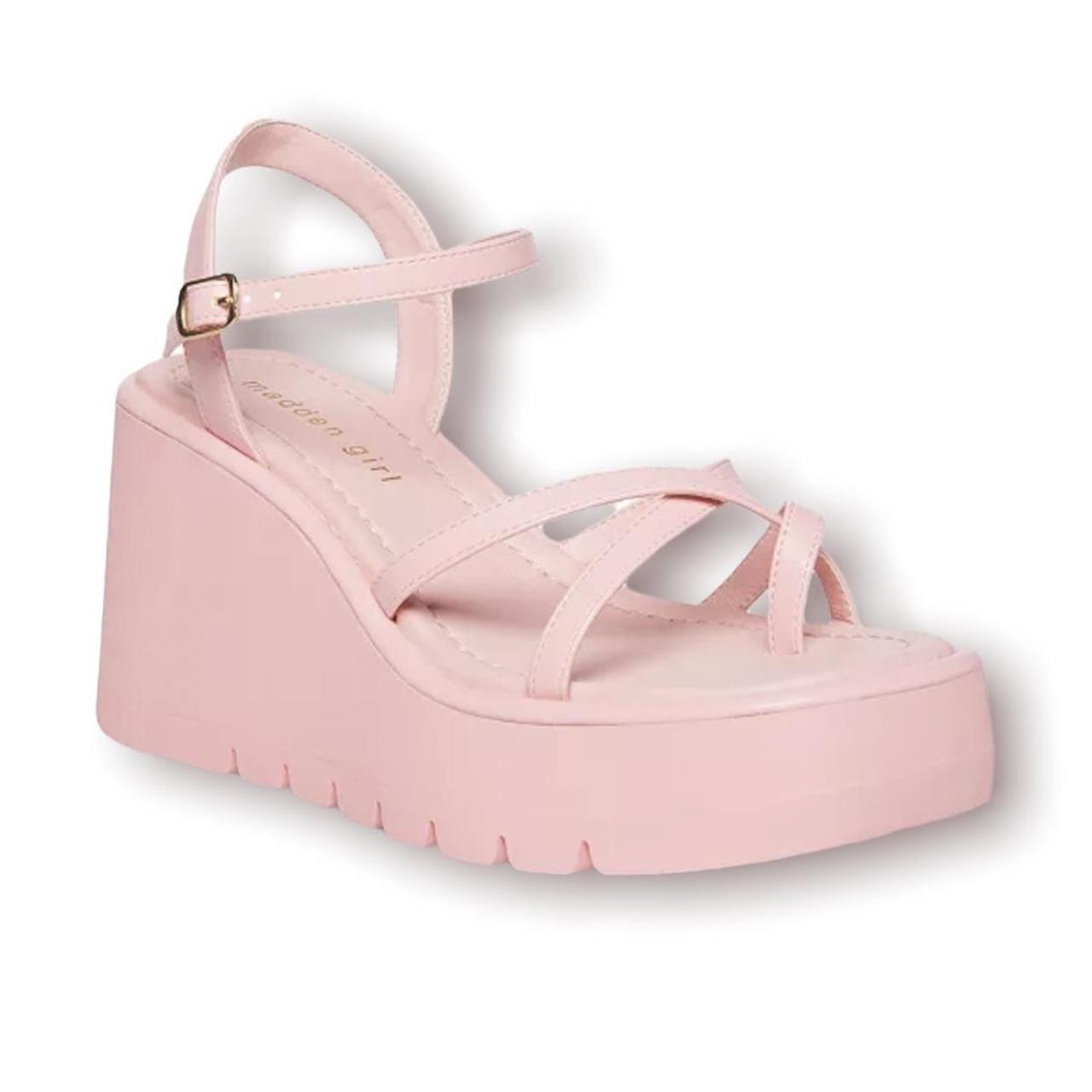 Madden girl vault wedge Size 10 Baby pink Brand... - Depop