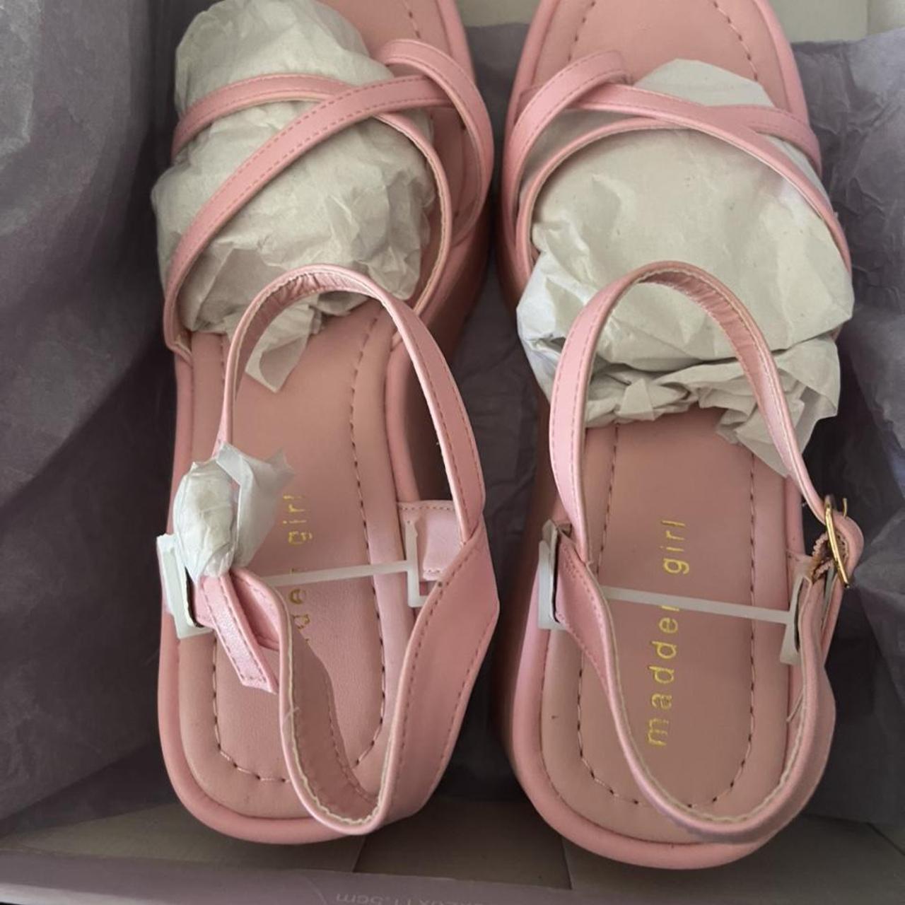 Madden girl vault wedge Size 10 Baby pink Brand... - Depop