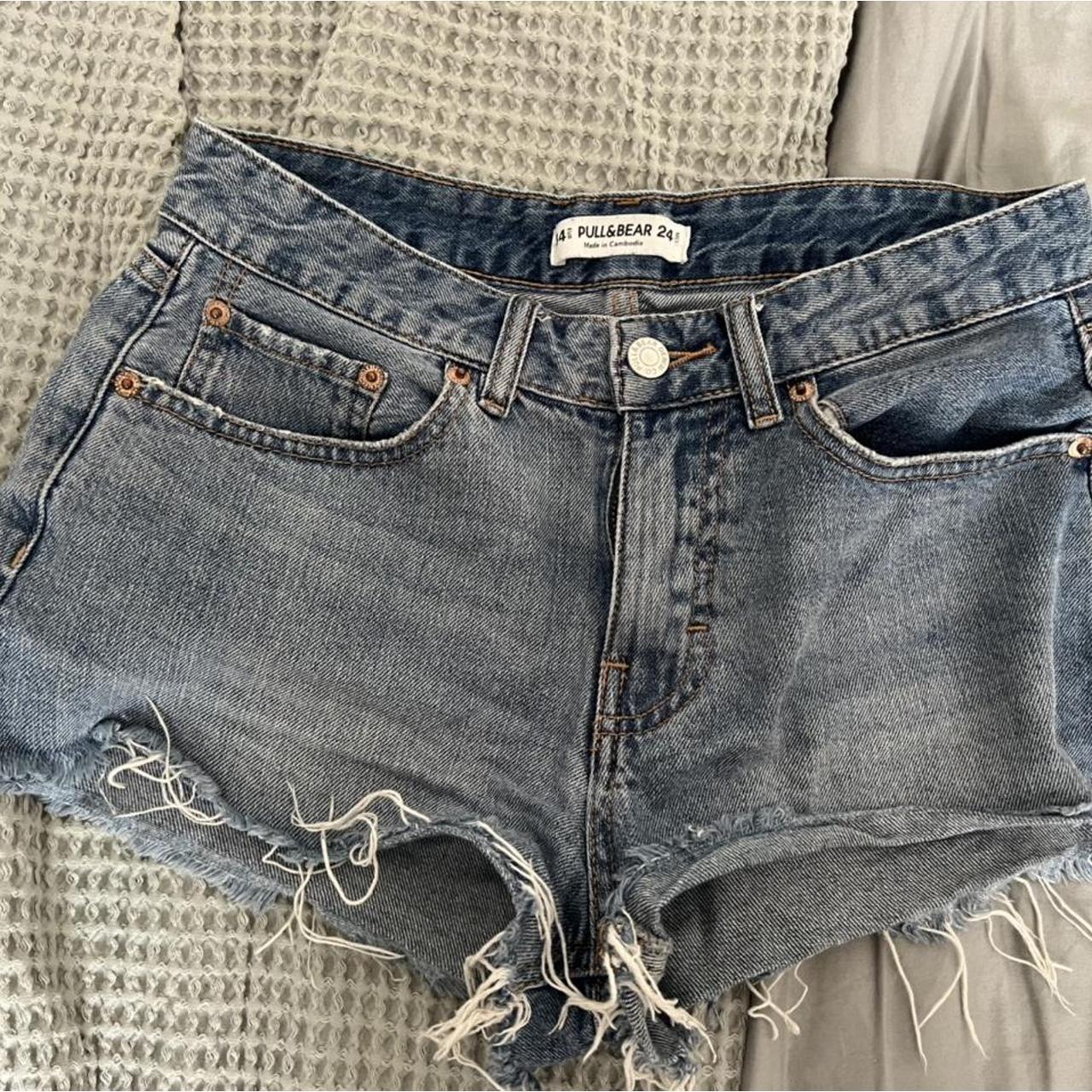 Pull & Bear light denim shorts, great condition just... - Depop