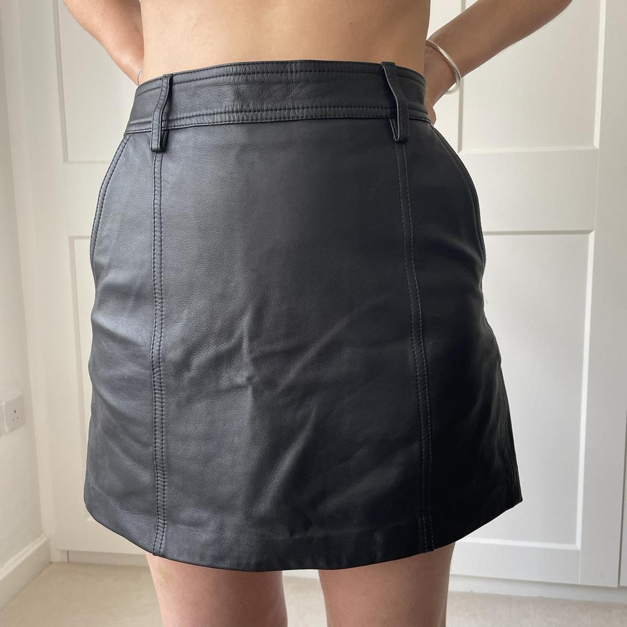 Reiss Size 10 Sheep Leather Skirt Rrp £195 Depop