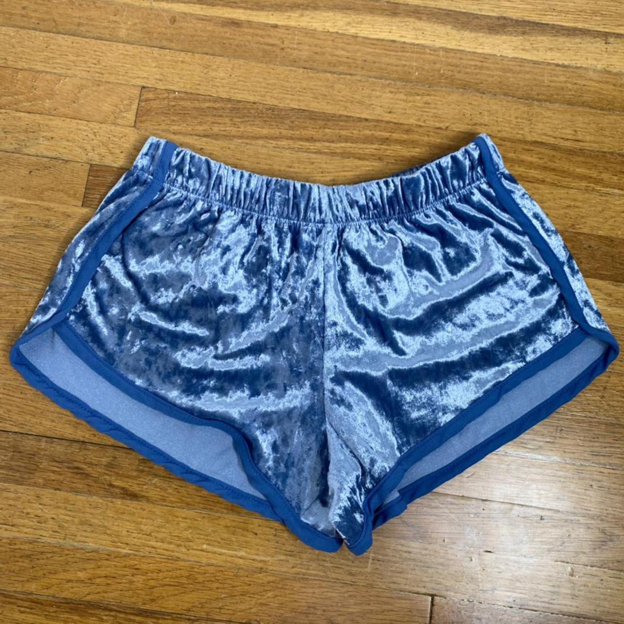 blue velvet lounge shorts #lahearts #pacsun - Depop