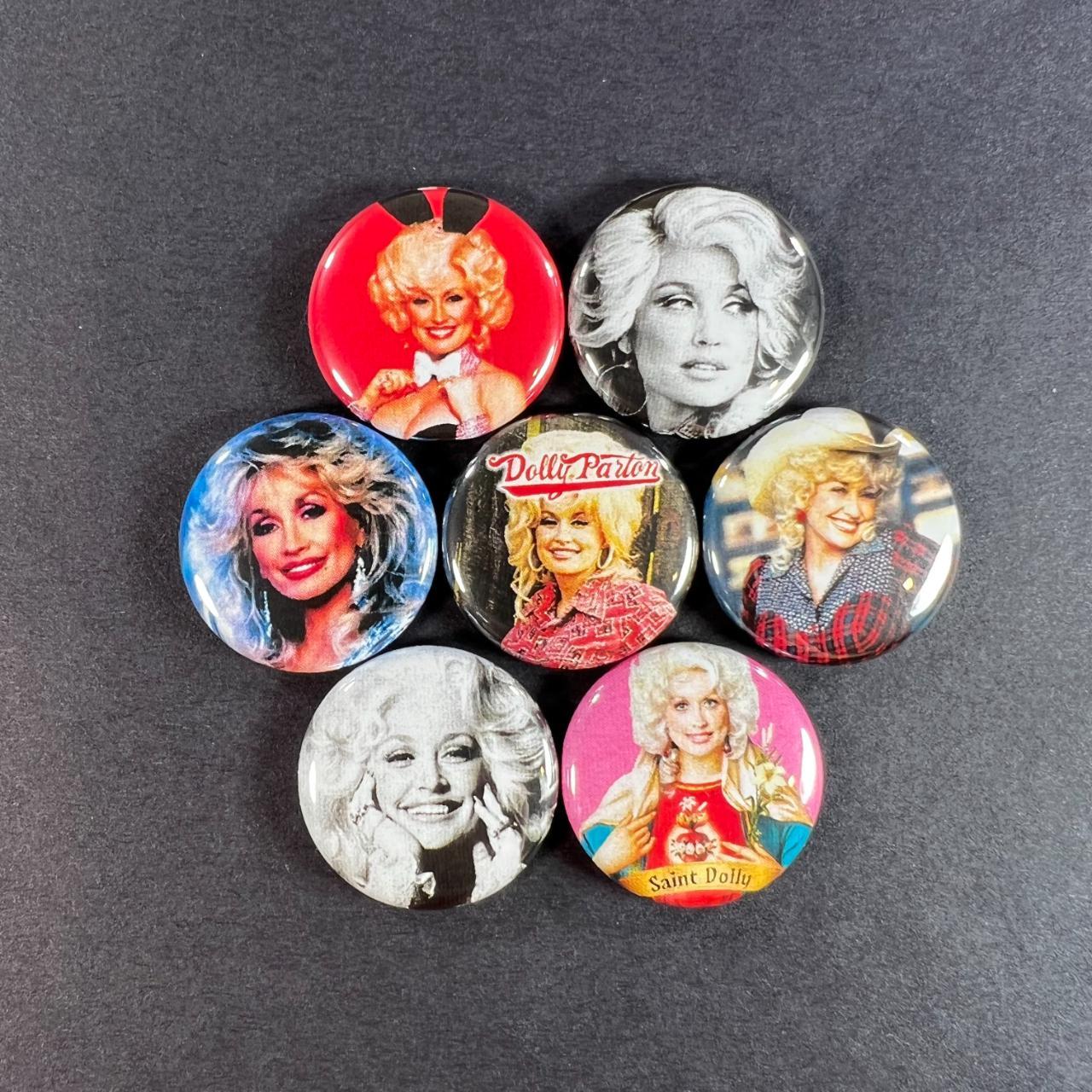 Dolly Parton 1" Button Pin Set. Set includes all 7... - Depop