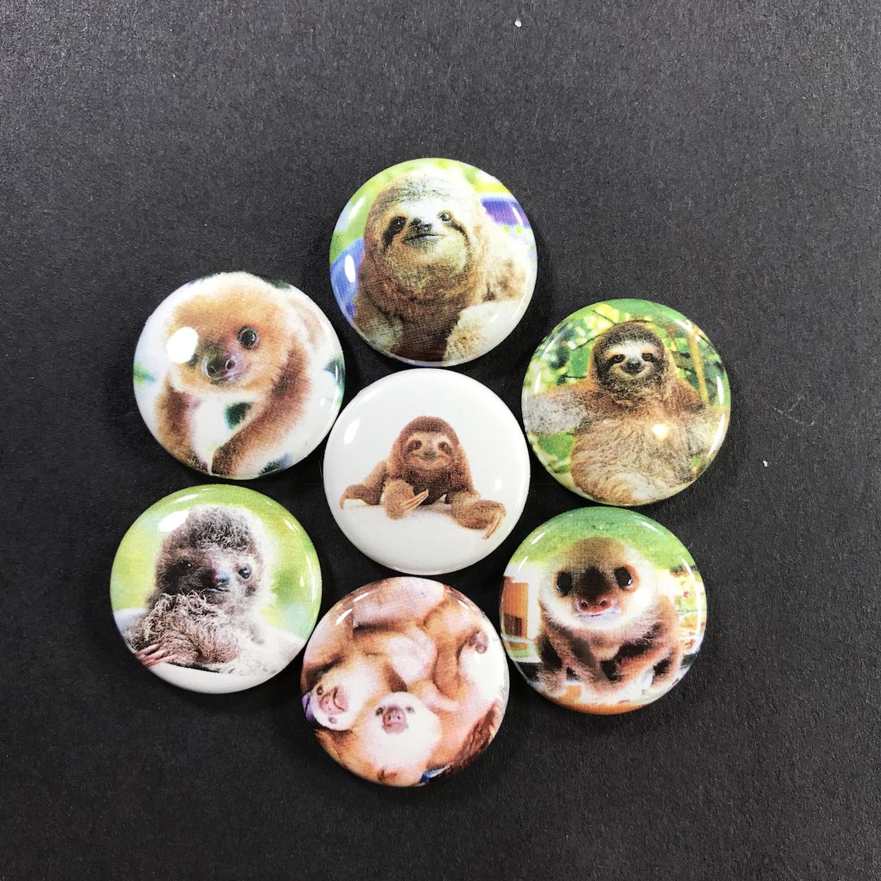 Cute Sloths 1” Button Set (Set includes the 7 pins... - Depop