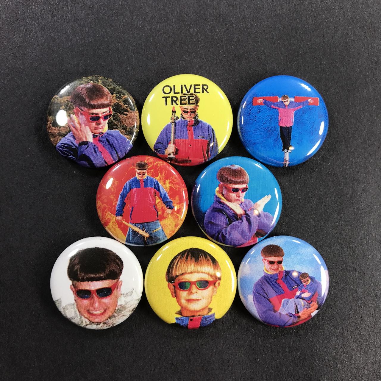 Oliver Tree 1” Button Set. Set includes all 8 pins... - Depop