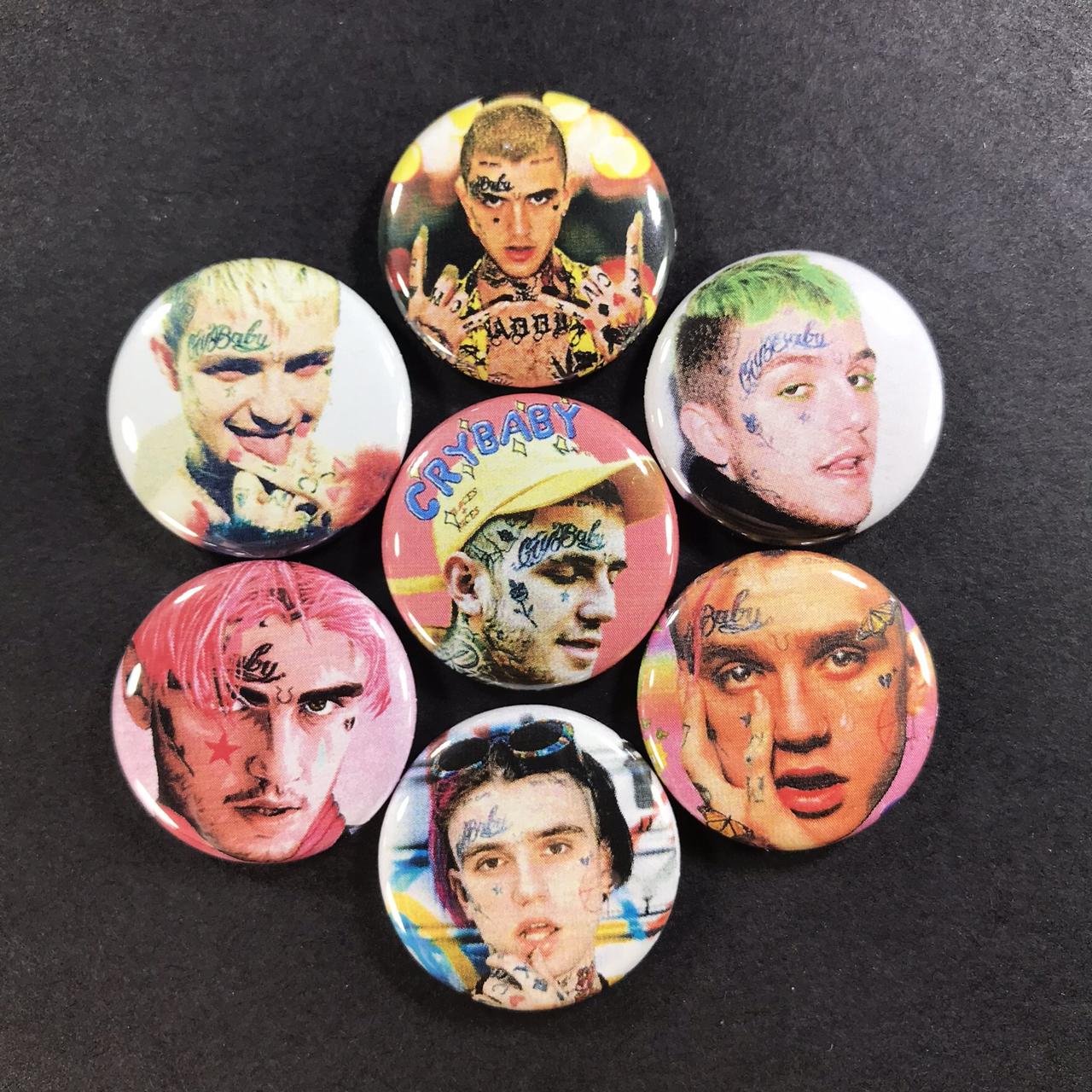 Lil Peep 1” Button Set. Set includes all 7 pins... - Depop