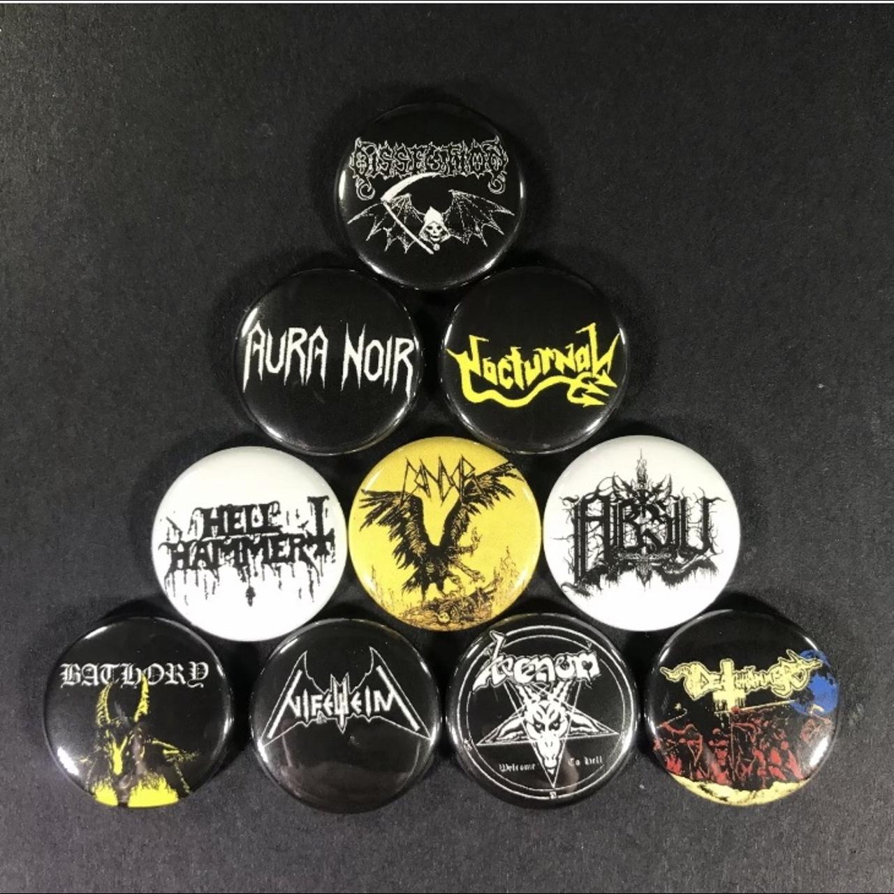 Black Thrash Metal 1” Button Set. Set includes all... - Depop