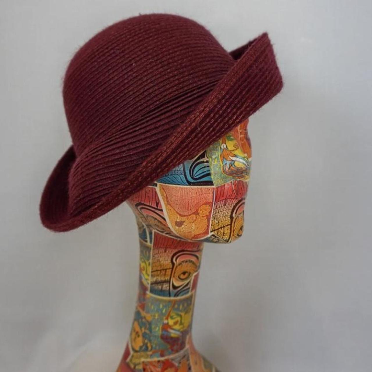 1960s Burgundy hat. So many ways to wear this! See... - Depop