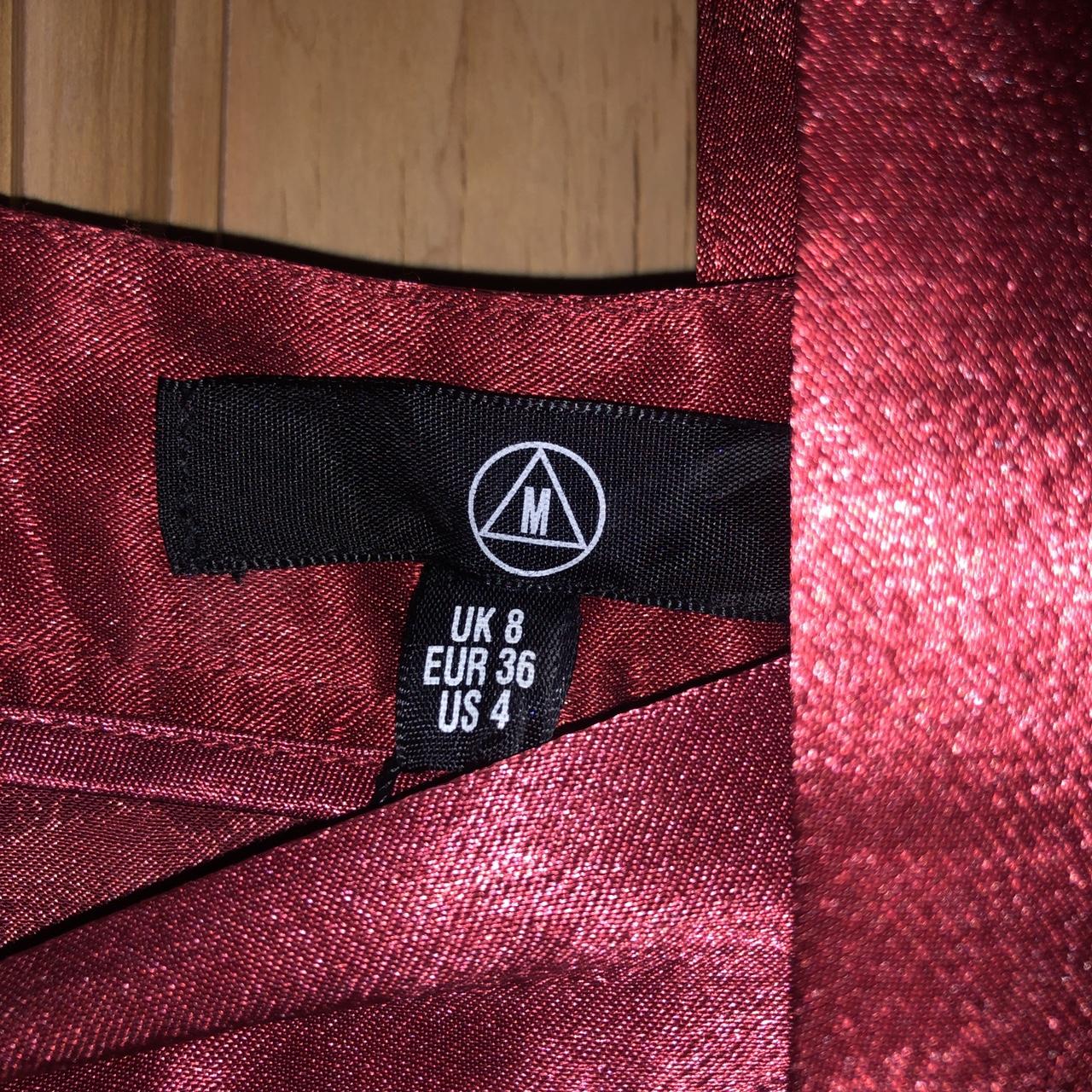 Misguided wide leg red satin trousers. Size 8. - Depop