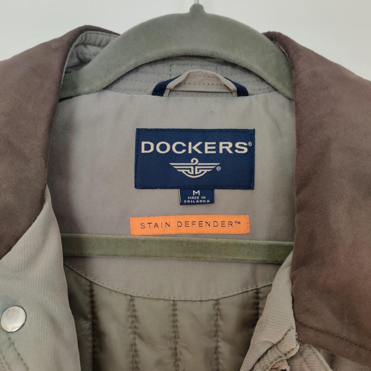 Dockers Men's Green and Khaki Jacket | Depop