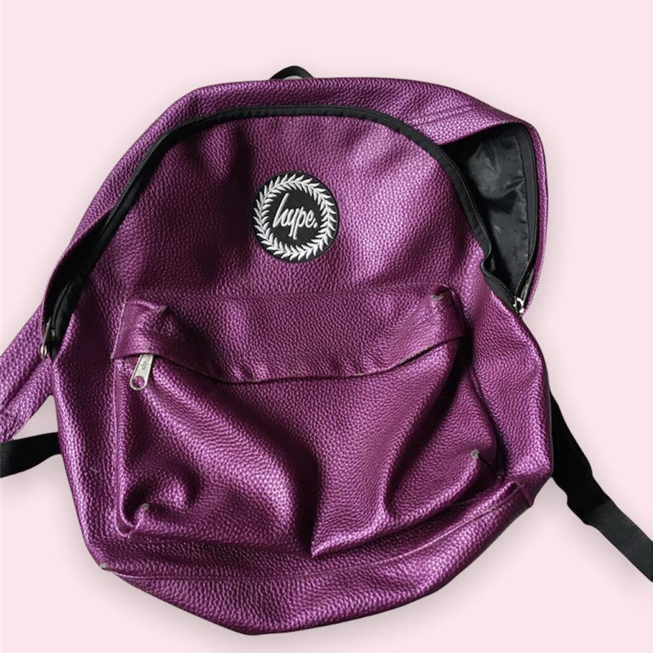 Hype Metallic Rucksack Purple🤍 Well Used🤍 Material... - Depop
