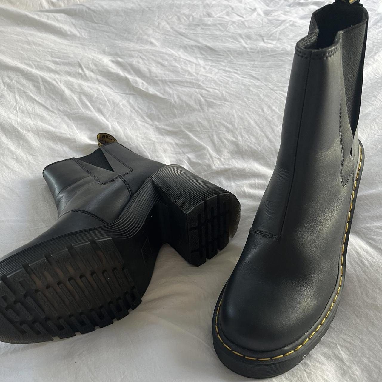 doc martens spence black chunky platform boots... - Depop
