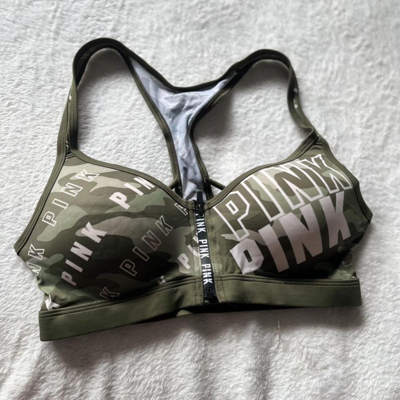 victoria secret pink push-up sports bra/bra with... - Depop