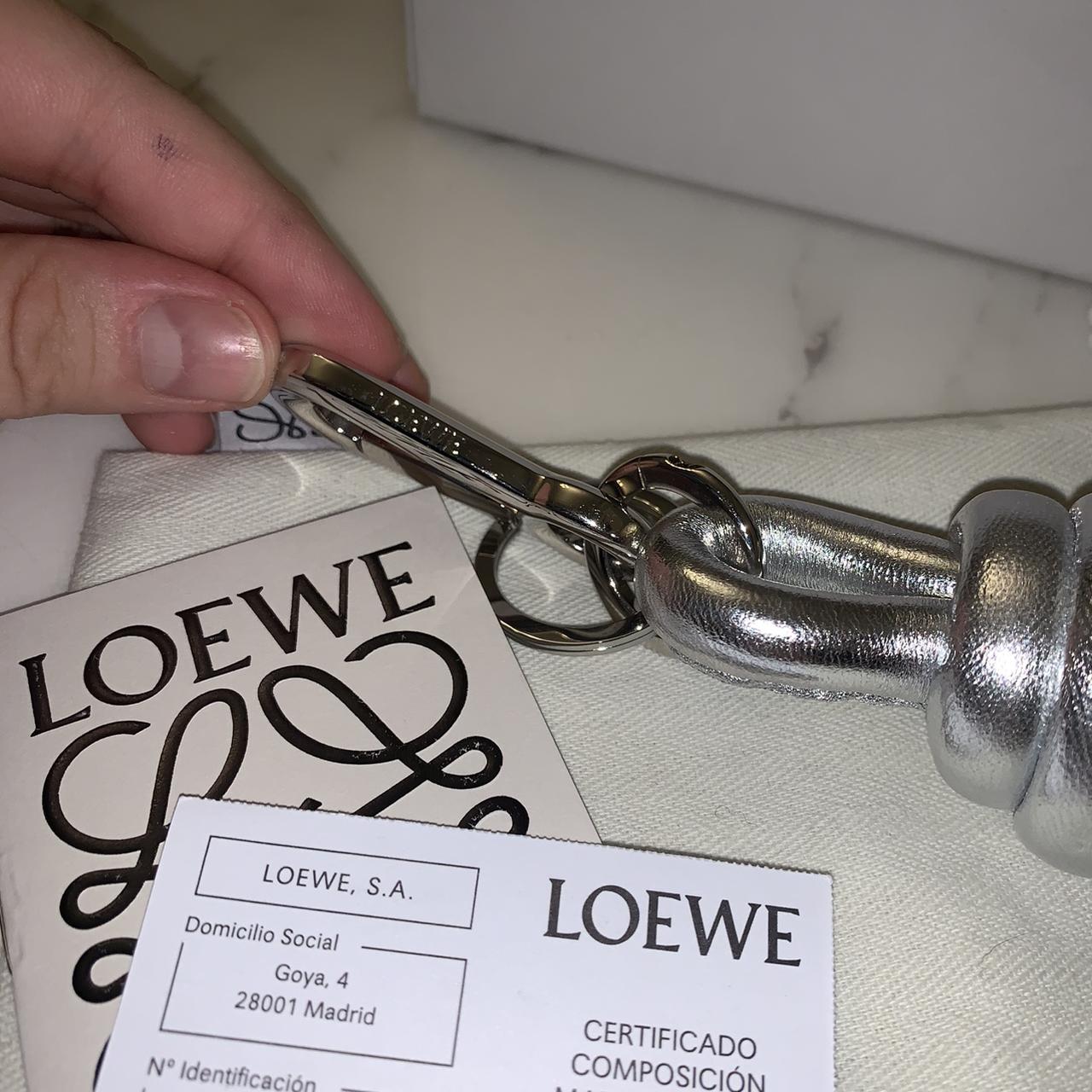 Loewe silver leather knot bag charm/key chain Never... - Depop