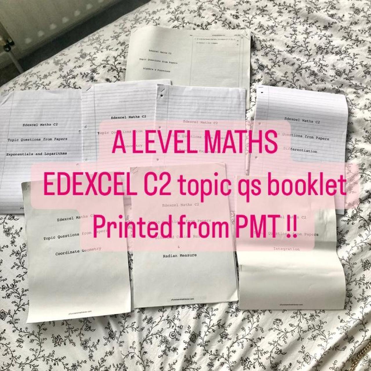 A LEVEL MATHS EDEXCEL C2 topic qs booklet Printed... - Depop