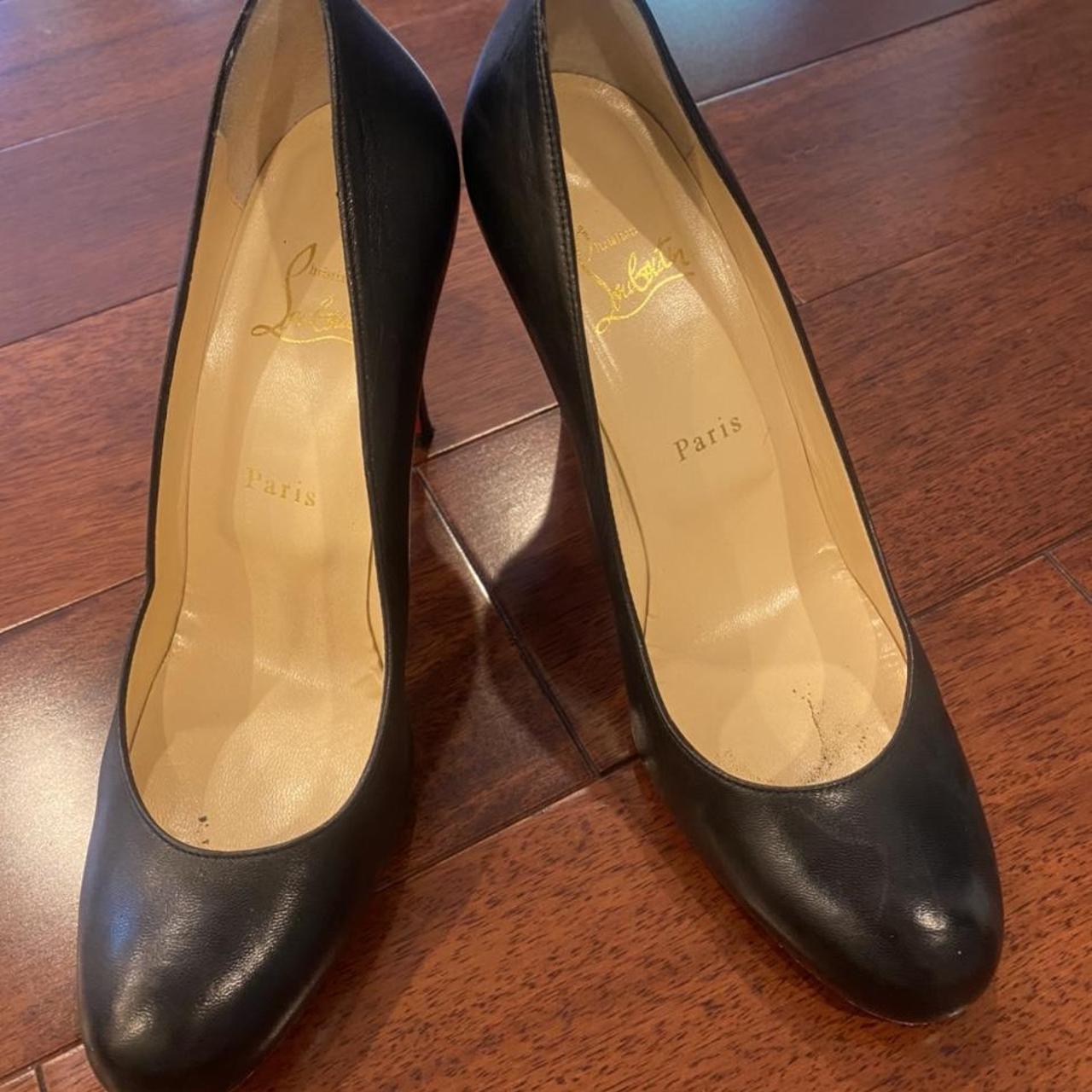 Classic Christian Louboutin Black Pump With 4 Inch Depop
