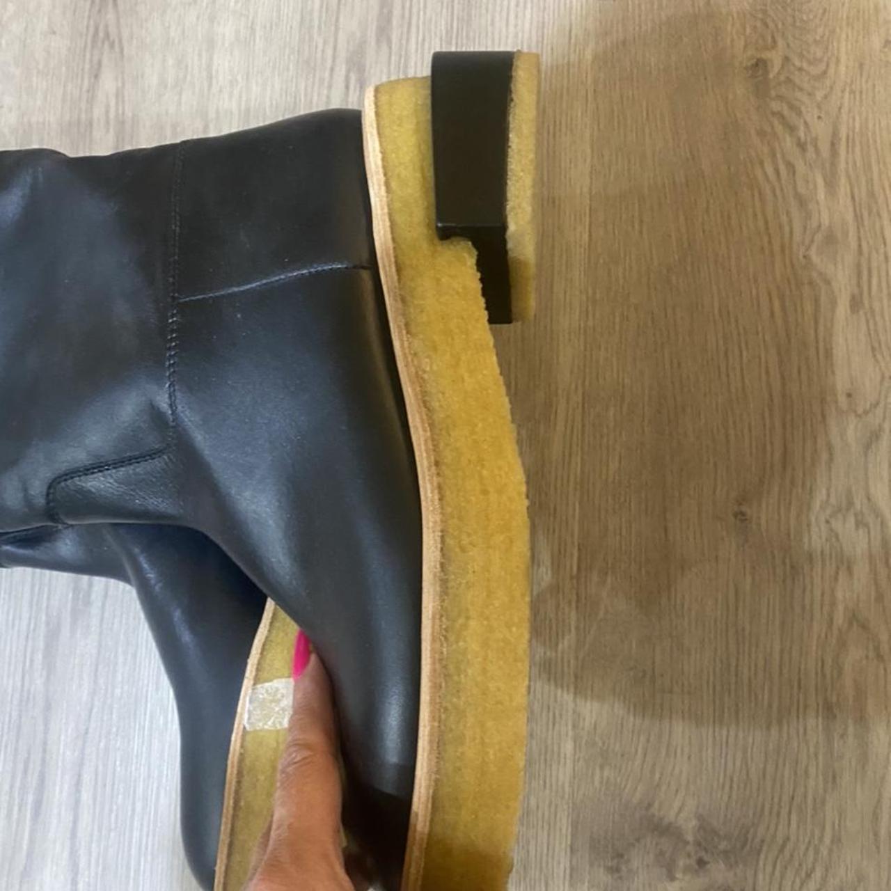 Frame Women's Black Le Canon leather Boots with... - Depop