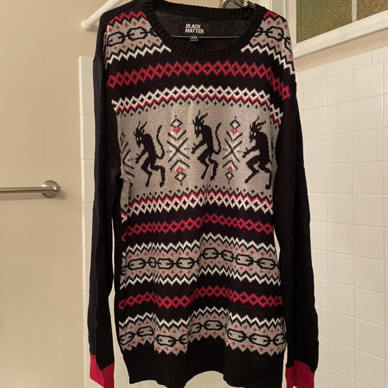 Hot Topic men’s black grey red and white krampus... - Depop