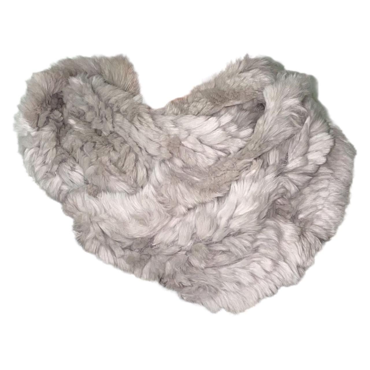 Jocelyn rabbit fur grey infinity scarf. Luxuriously... - Depop