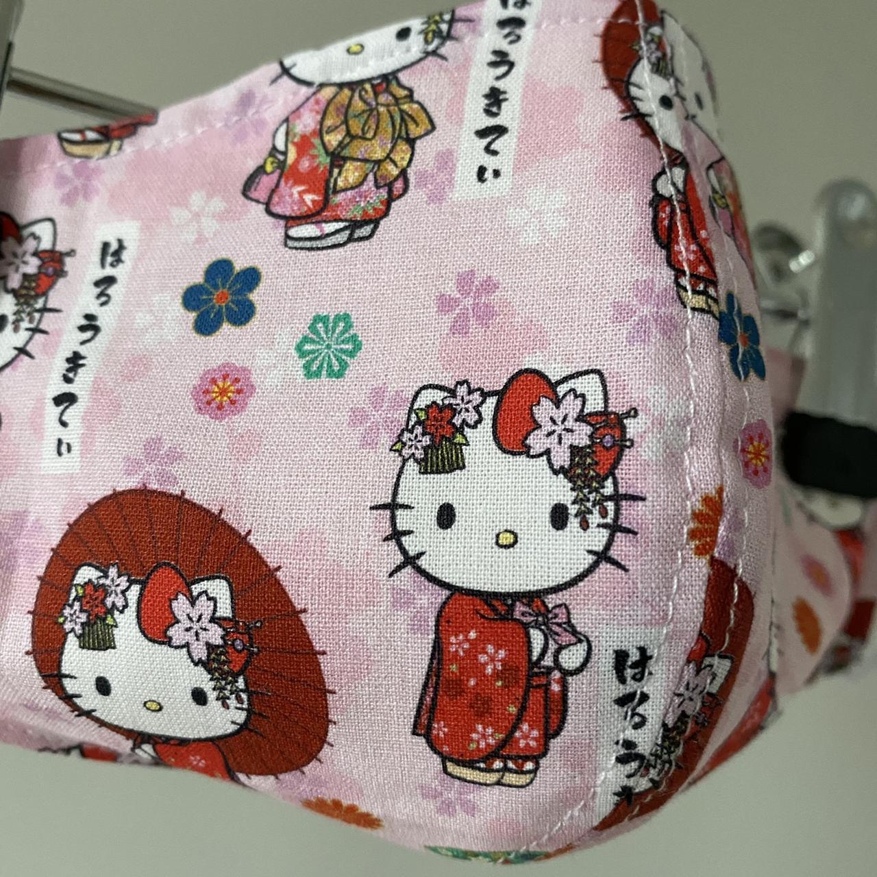 Handmade Hello Kitty Geisha Kimono Pink Face Mask... | Depop