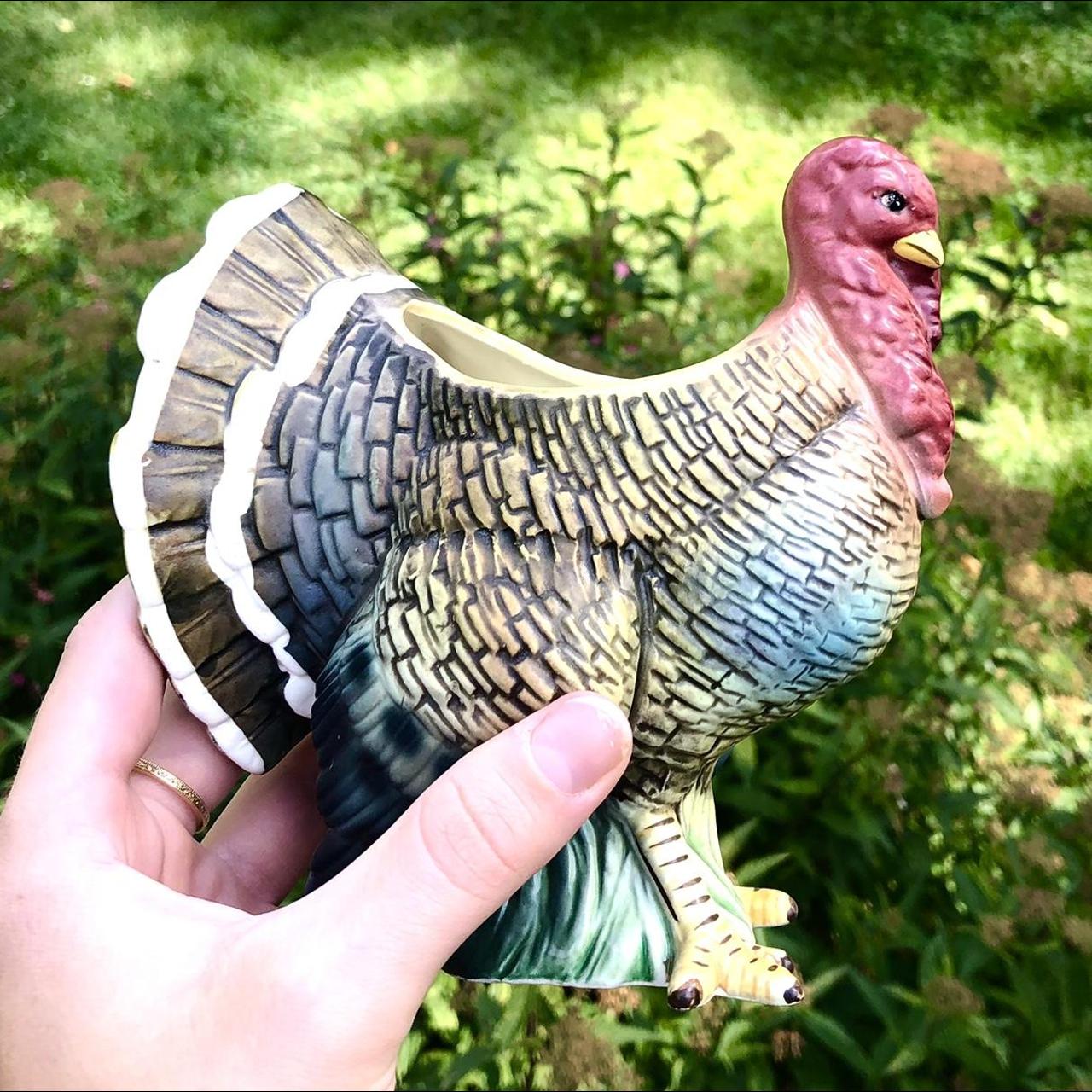 Realistic painted ceramic turkey container #ceramic... - Depop